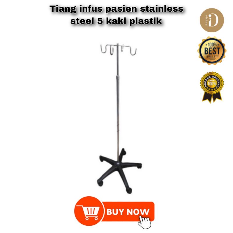 Jual Tiang Infus Pasien Stainless Steel 5 Kaki Plastik Berkualitas ...