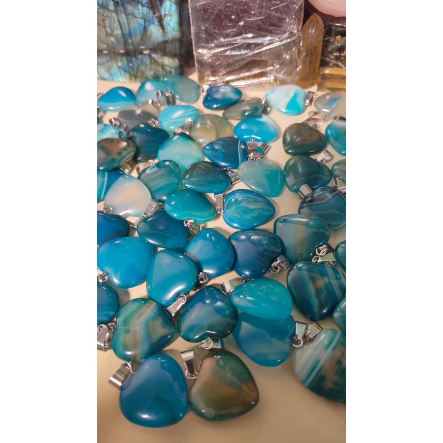 Jual Pendant Aquatic Agate Heart 2 cm | Shopee Indonesia