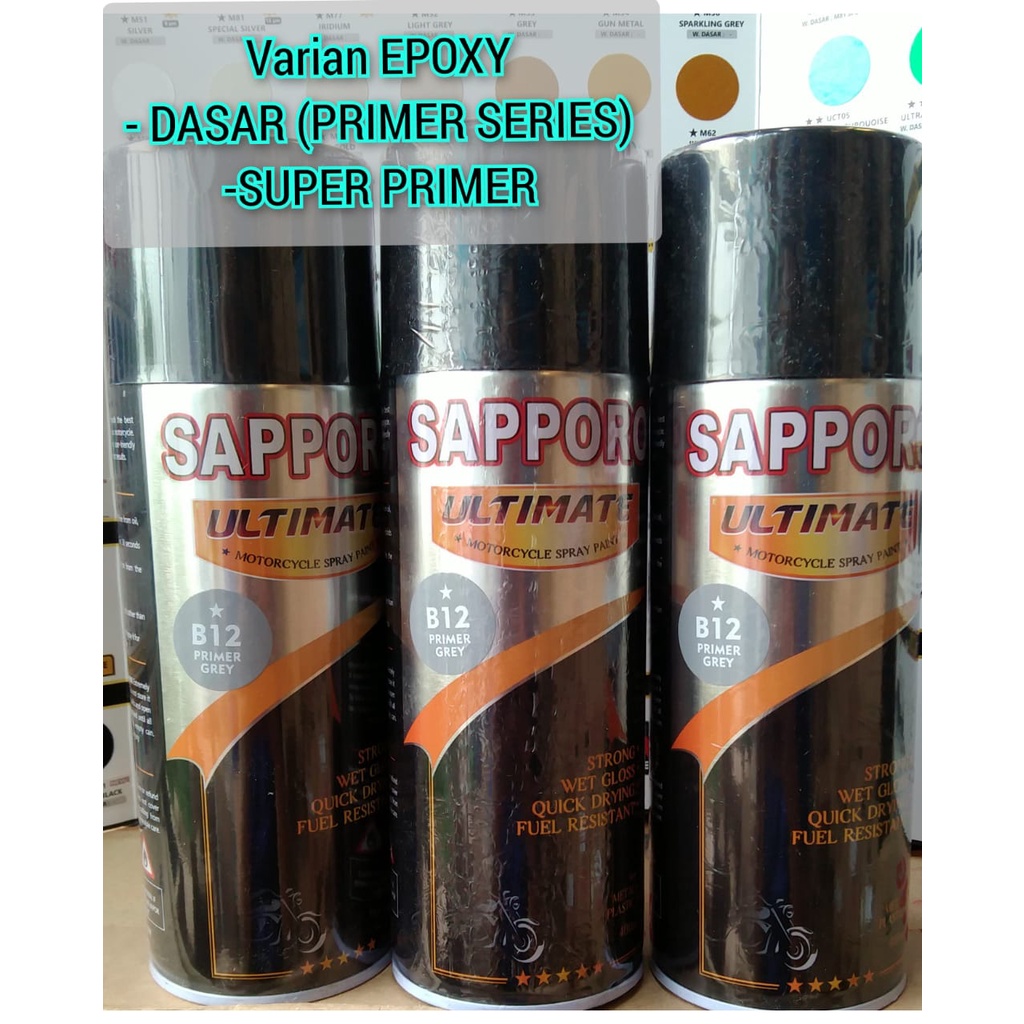 Jual pilok pilox cat semprot cat spray sapporo ultimate 400ml varian epoxy poxy primer grey b22 ...