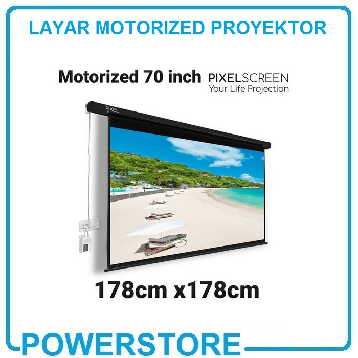Jual Pixel Layar Proyektor Motorized 70 Inch Remote Otomatis | Shopee ...