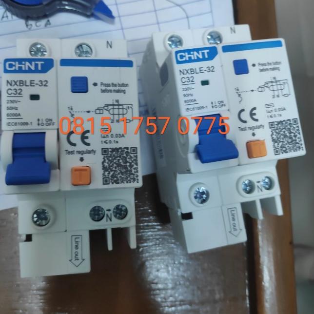Jual RCBO Chint ELCB+MCB NXBLE-32 1P +N 6ka 6A- 32A Chint 30MA - 32A | Shopee Indonesia
