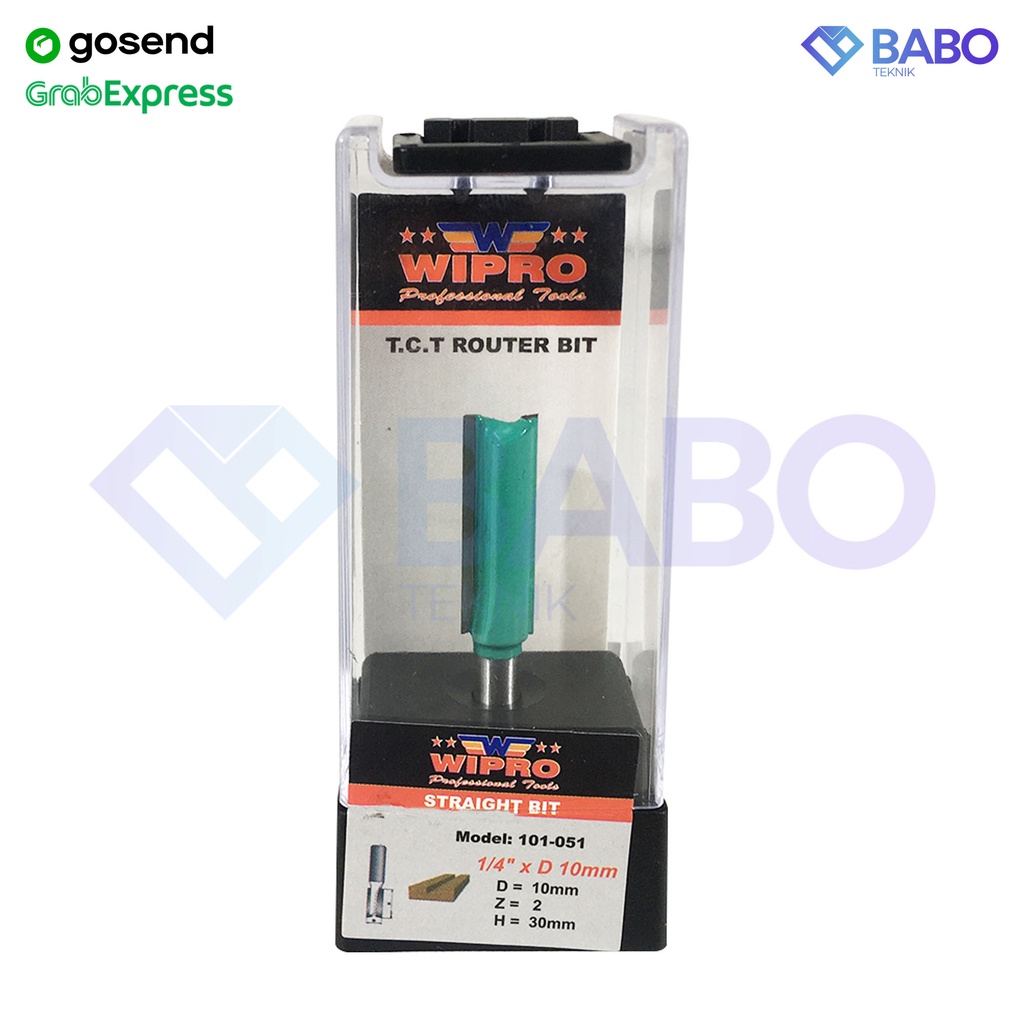 Jual MATA PROFIL WIPRO/ROUTER BIT STRAIGHT BITS 2 FLUTE 1/4"X10MM (3/8 ...