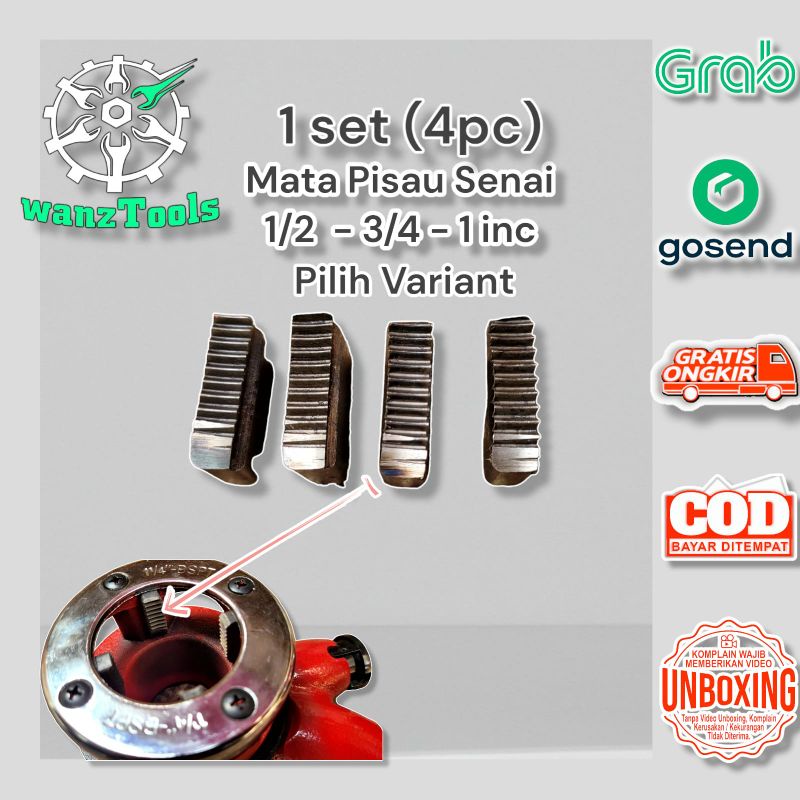 Jual 4pc Refill Mata Pisau Senai Pipa Besi Manual 1/2 - 3/4 - 1 inc | Shopee Indonesia