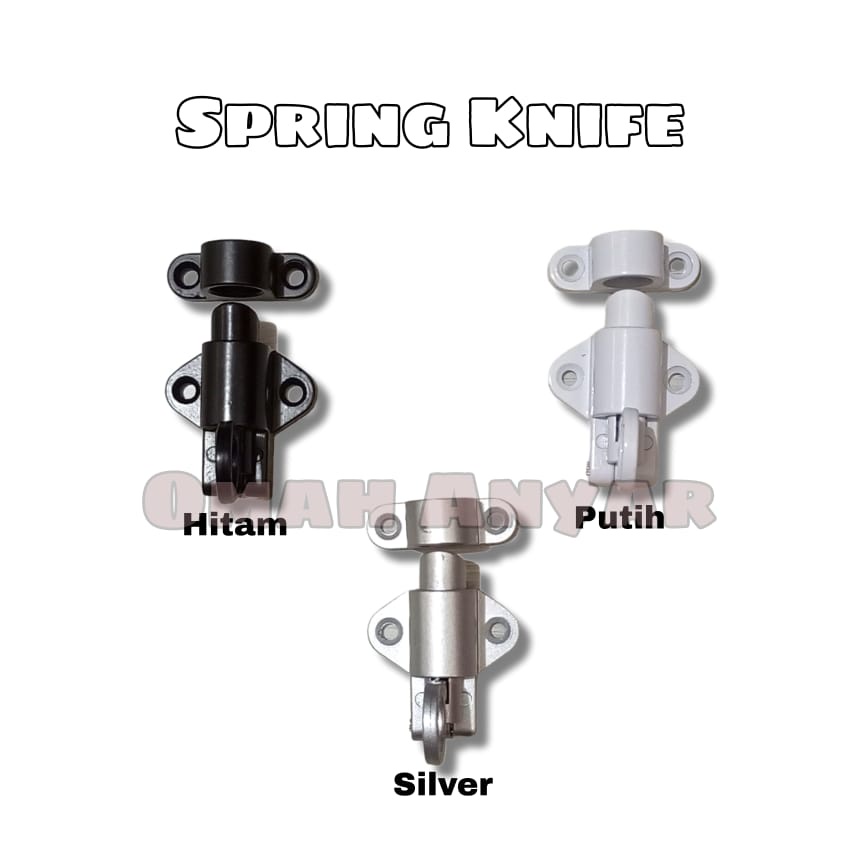 Jual Spring Knife Grendel Jendela Hitam Putih Silver | Shopee Indonesia