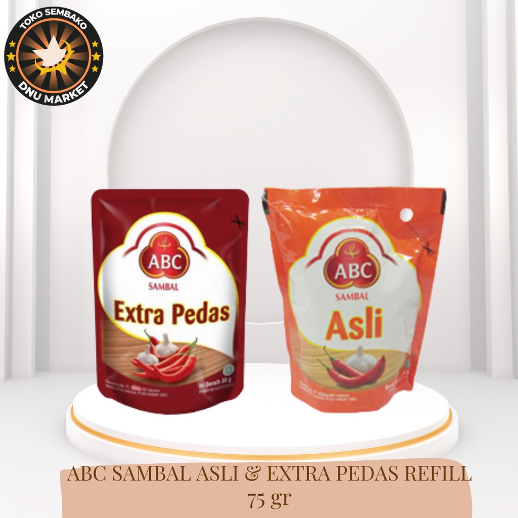 Jual ABC SAMBAL ASLI DAN ABC SAMBAL EXTRA PEDAS REFILL POUCH 75g | Shopee Indonesia