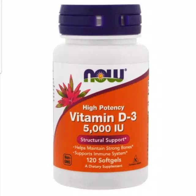 Jual Now foods Vitamin D3 5000 IU D-3 5000IU high potency isi 120 softgel | Shopee Indonesia