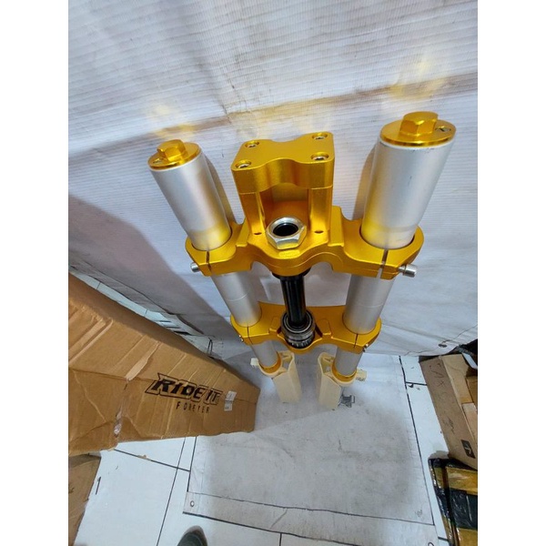 Jual Shock Depan klx Upsedown Ride it/Up side down klx 150 Segitiga CNC | Shopee Indonesia