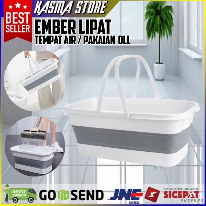 Jual Baskom Plastik Kotak Baskom Ember Lipat Jumbo 10 LITER | Shopee ...
