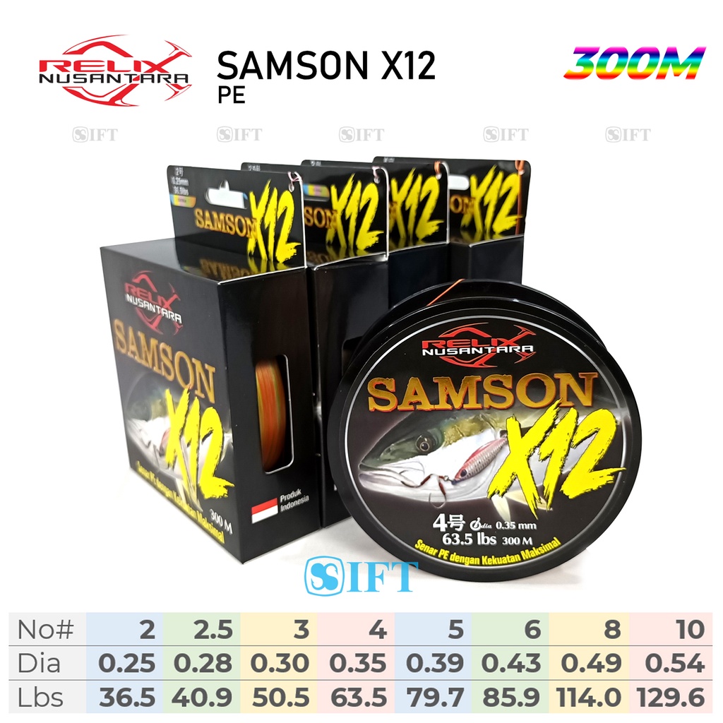 Jual Senar PE Relix Nusantara SAMSON X12 | 300 meter | Braid | Shopee ...