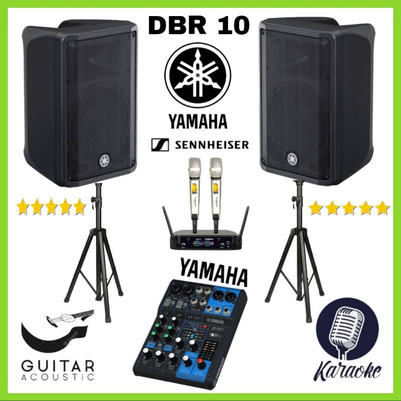 Jual Paket Speaker Yamaha Dbr 10 Aktif Mixer Mg 06 Xu Mic Full Set ...