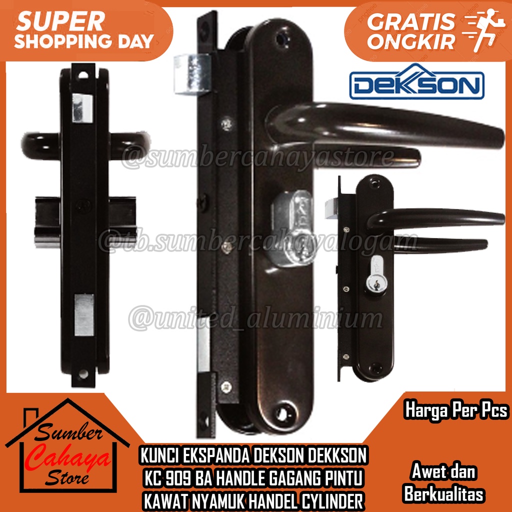 Jual Mortise Lock Handle Gagang Pintu Kawat Nyamuk Kunci Ekspanda Kc 909 Ba Expanda Dekkson ...