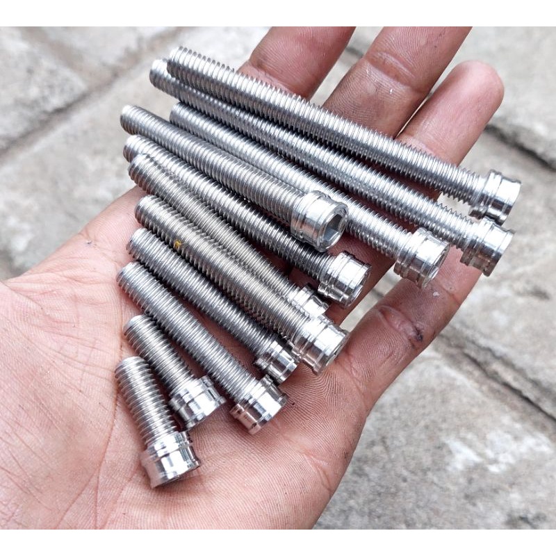 Jual Baut L Stainles m8 / baut 12 / mur 12 handmade panjang 2cm - 9cm | Shopee Indonesia