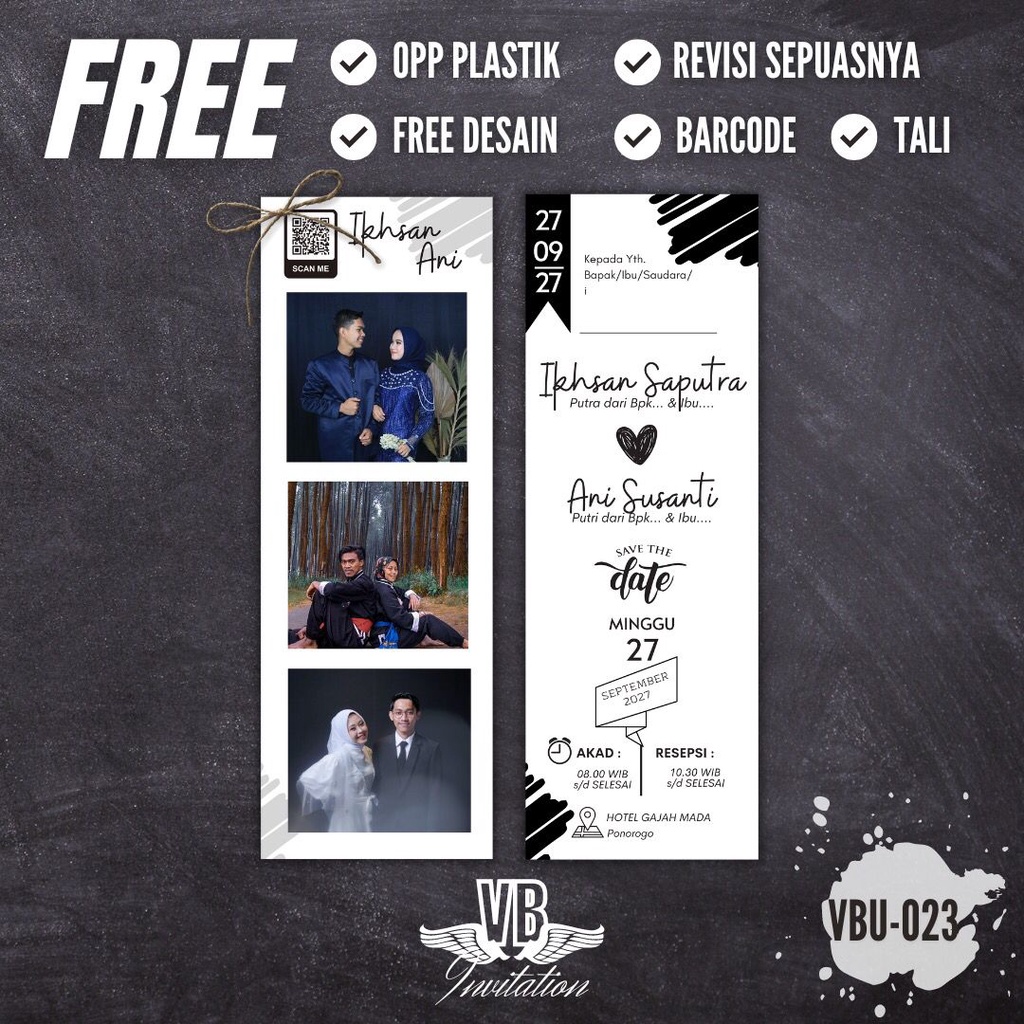 Jual Cetak Undangan Pernikahan Hang Tag Elegan Unik Simpel Murah FREE ...