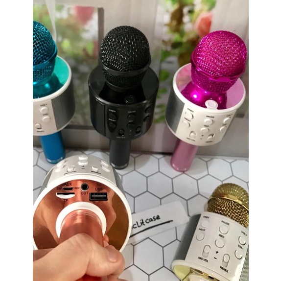 Jual Speaker mic bluetooth mike karaoke wireless smule online KTV ...
