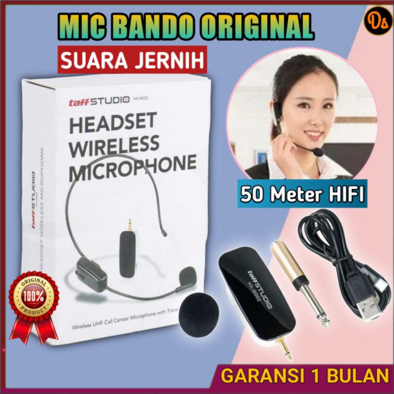 Jual ORIGINAL Mic imam masjid Mic bando Wireless UHF Call Center Mic ...