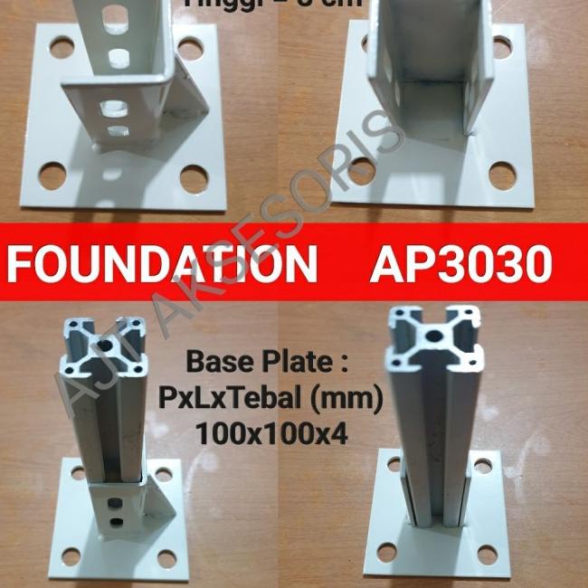 Jual Foundation Base Plate Alumunium Frame 3030 | Shopee Indonesia
