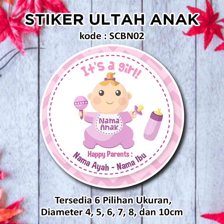Jual STIKER KELAHIRAN ANAK BAYI PEREMPUAN STICKER LABEL BABY GIRL ...