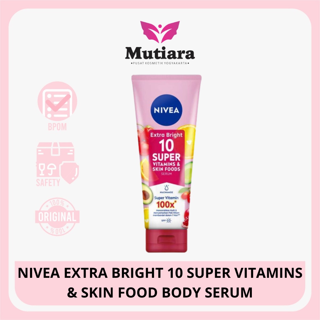 Jual NIVEA EXTRA BRIGHT 10 SUPER VITAMINS & SKIN FOOD BODY SERUM 180ML ...