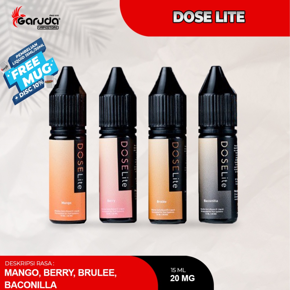 Jual Dose Lite Saltnic Liquid by Hexjuice 15ml Bercukai | Shopee Indonesia