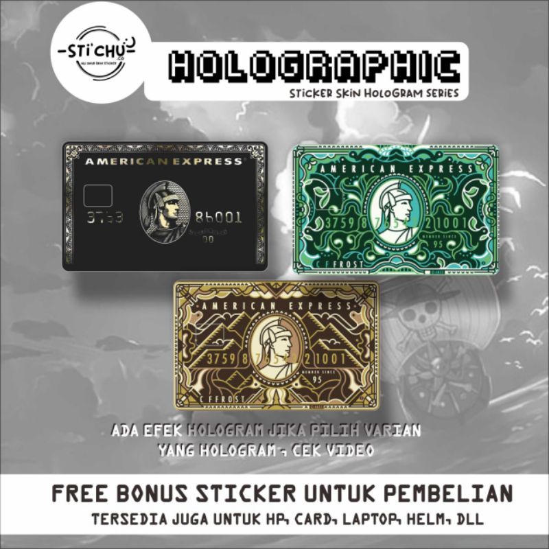 Jual Stiker Kartu Atm Skin Card Hologram AMEX AMERICAN EXPRESS Flazz ...
