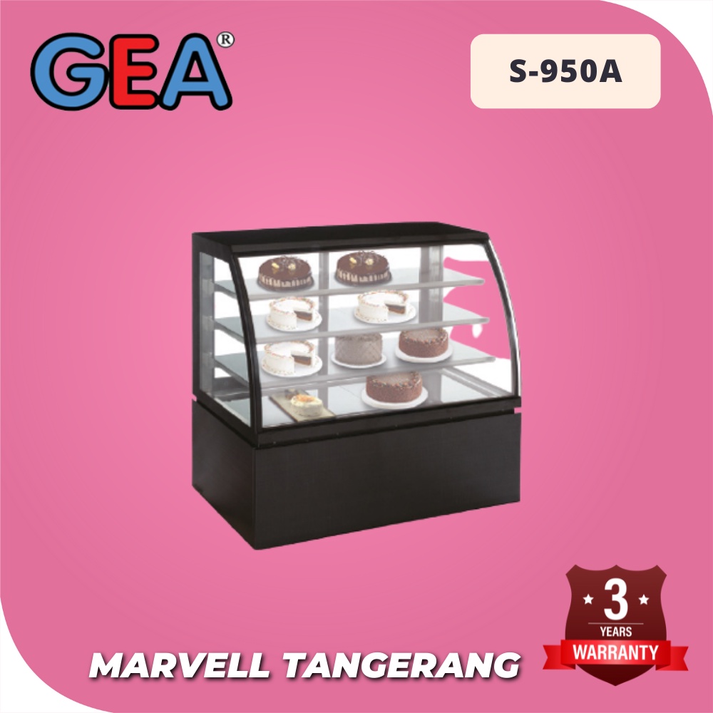 Jual GEA S-950A CURVED GLASS CAKE/CAKE SHOWCASE ETALASE KACA MELENGKUNG ...