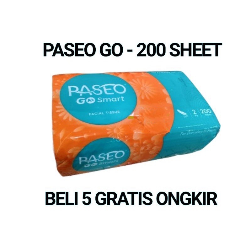 Jual Tisu Tissue PASEO - GO SMART 200 SHEET 2ply Facial Tissue PROMO ...