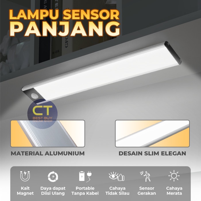 Jual Lampu PIR Sensor Gerak Otomatis LED Bar Light Lemari Dinding ...