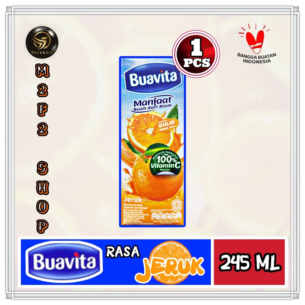 Jual Jus Buavita Rasa Jeruk Kotak | Juice Orange - 245 ml (Kemasan Satuan) | Shopee Indonesia