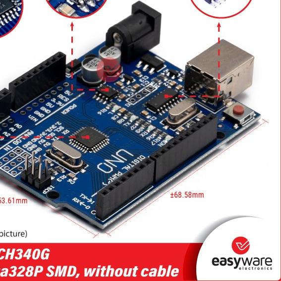 Jual Arduino UNO R3 SMD Clone tanpa kabel | Shopee Indonesia