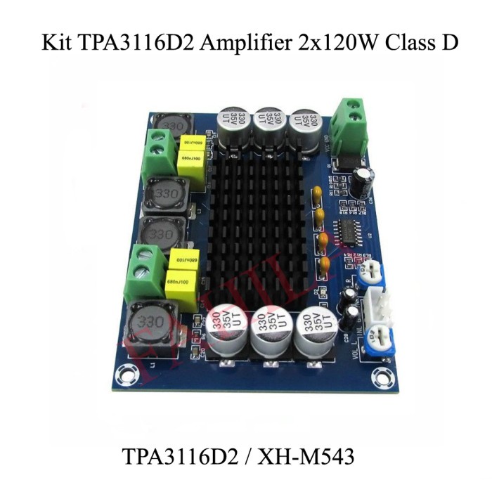 Jual Kit Amplifier Tpa3116D2 2X120 Watt Xh M543 Modul Amplifier Class D ...