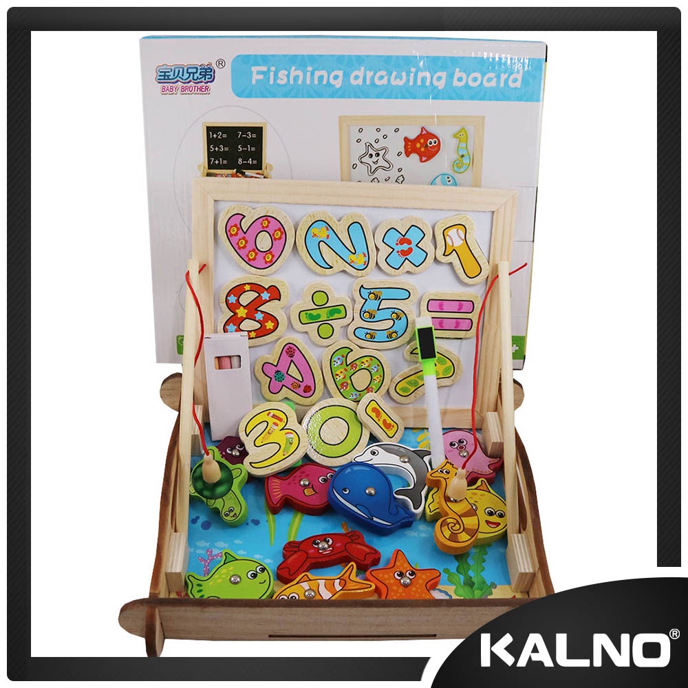 Jual Kalno Mainan Memancing Magnetik Kayu / Mainan Pancingan Anak ...