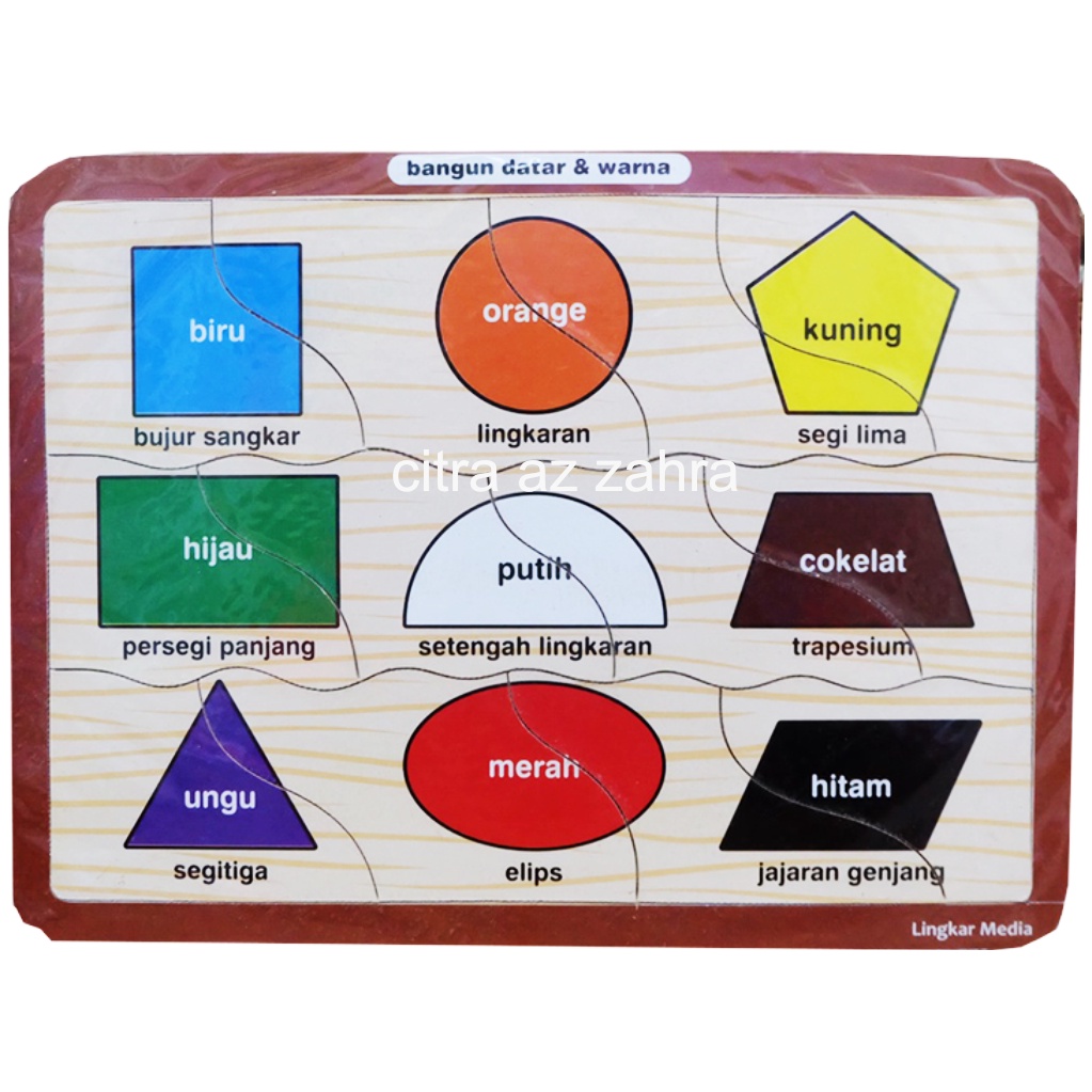 Jual Puzzle Bentuk dan Warna Bahan Kayu Mainan Edukatif Anak Murah ...