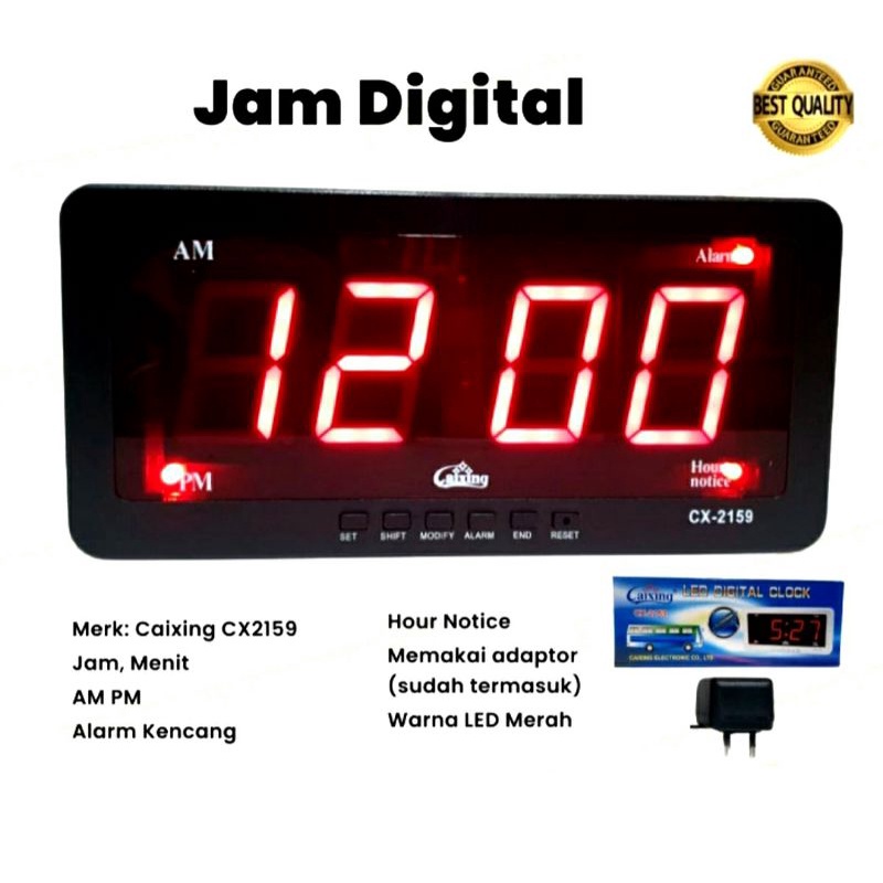 Jual Jam Dinding Digital Led Merah CAIXING CX 2159 | Shopee Indonesia