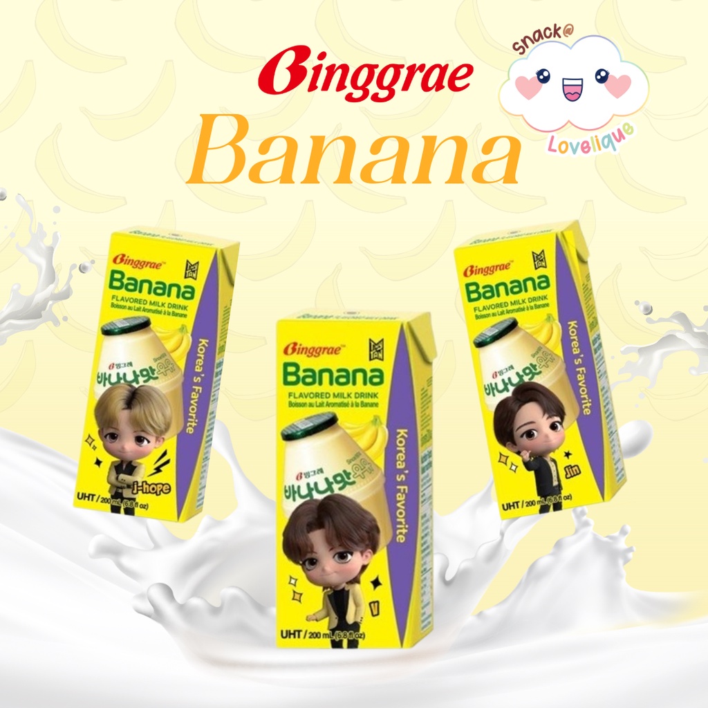 Jual Binggrae x BTS - Binggrae Tiny Tan - Binggrae Flavored Milk All ...