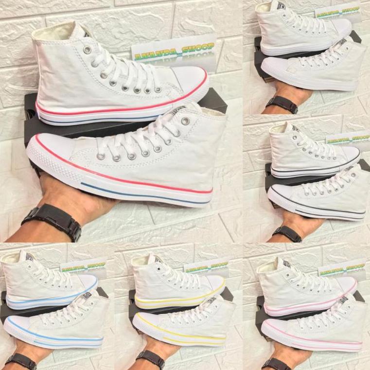 Jual TREND Sepatu converse allstar clasik Putih height/boot +box ♡ 865 ...