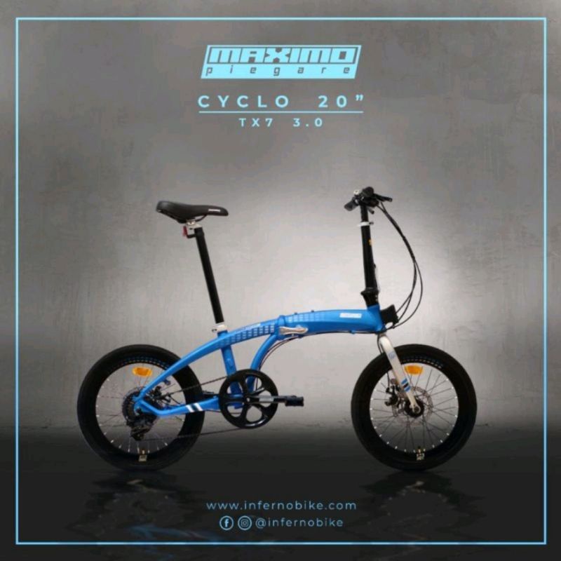 Jual SEPEDA LIPAT MAXIMO PIEGARE CYCLO 20 INCH TX7- 3.0 ALLOY | Shopee Indonesia