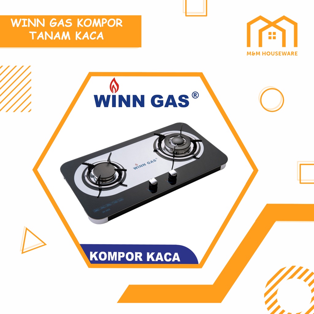 Jual WINN GAS KOMPOR TANAM 2 TUNGKU W888 / W-888 KACA ELEGAN ORIGINAL ...