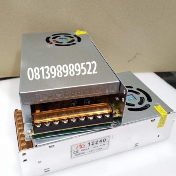 Jual Adaptor 12V 20A Power Supply Switching LED Jaring 20 Ampera 12 ...