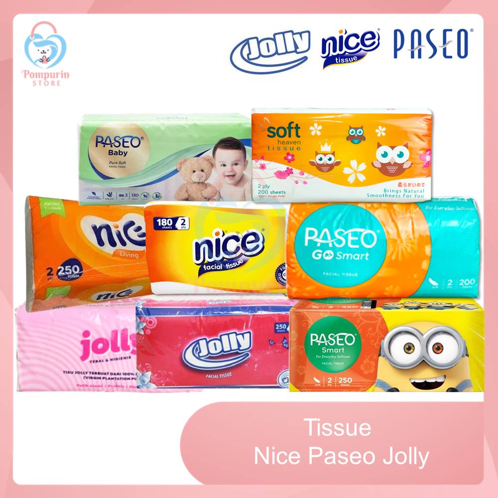 Jual Tissue NICE Facial Soft Pack / PASEO Smart Facial (180s/250s ...