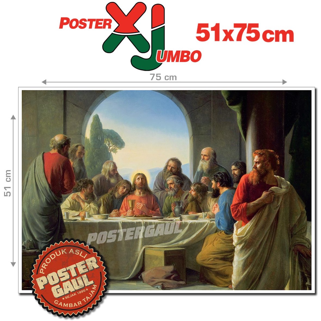 Jual Poster XJumbo REPRODUKSI LUKISAN: THE LAST SUPPER KARYA CARL BLOCH ...