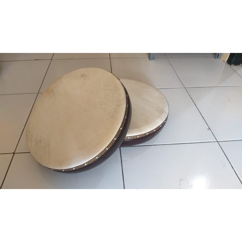 Jual bas hadroh kulit ukuran 40 cm rebana bass banjari tangan | Shopee ...