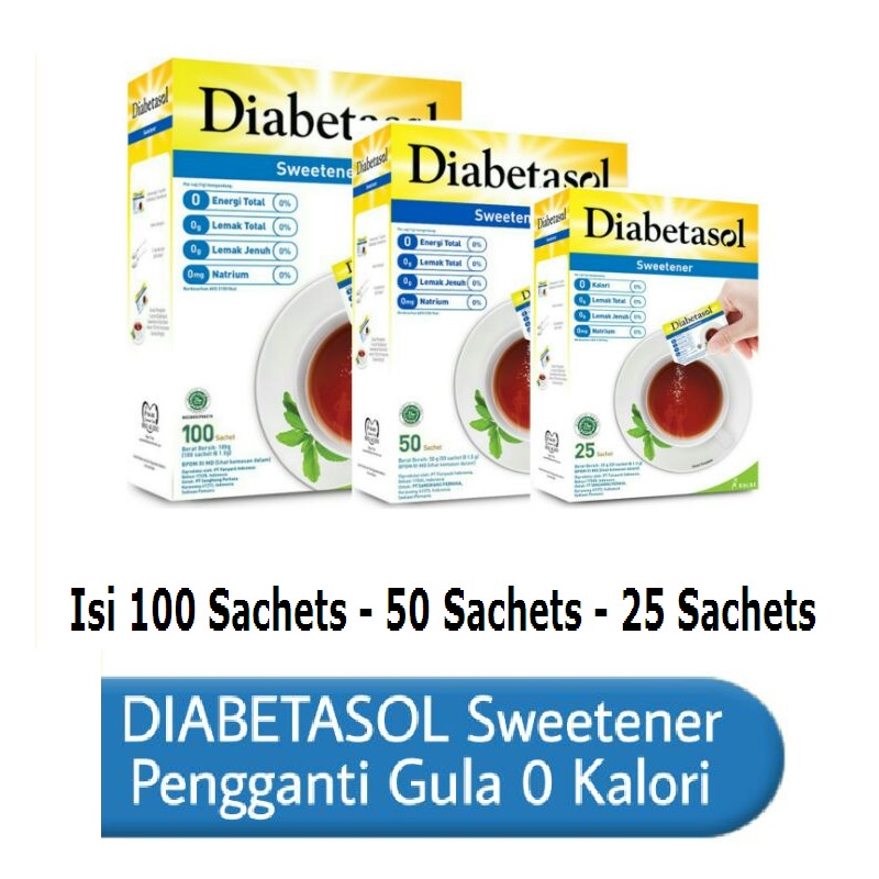 Jual Diabetasol Sweetener 25 Sachet / 50 Sachet / 100 Sachet | Shopee ...