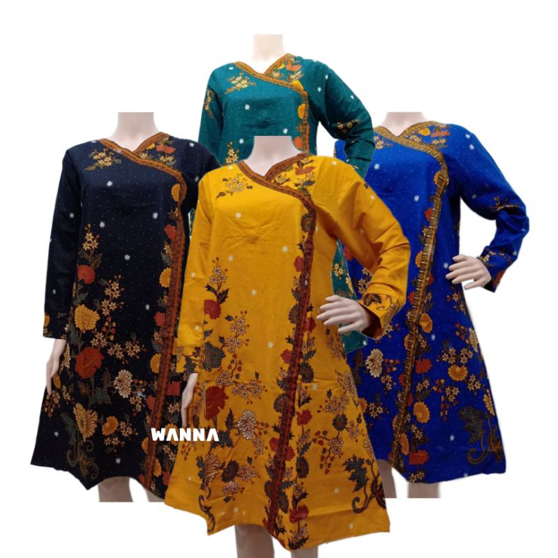 Jual Tunik Batik Cantik Kekinian Model Atasan Batik Wanita Elegan