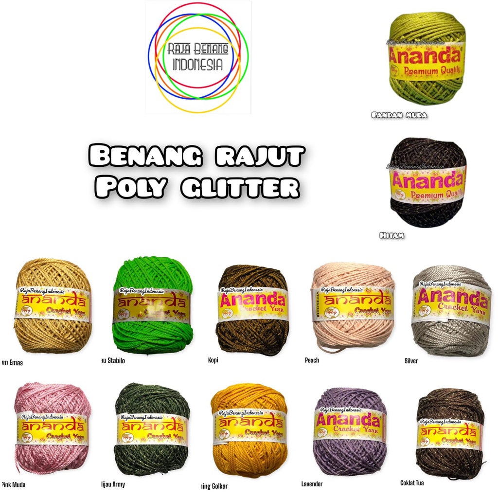 Jual Benang Rajut Poli Kilap GLITTER Bagian 1 @100 Gram | Shopee Indonesia