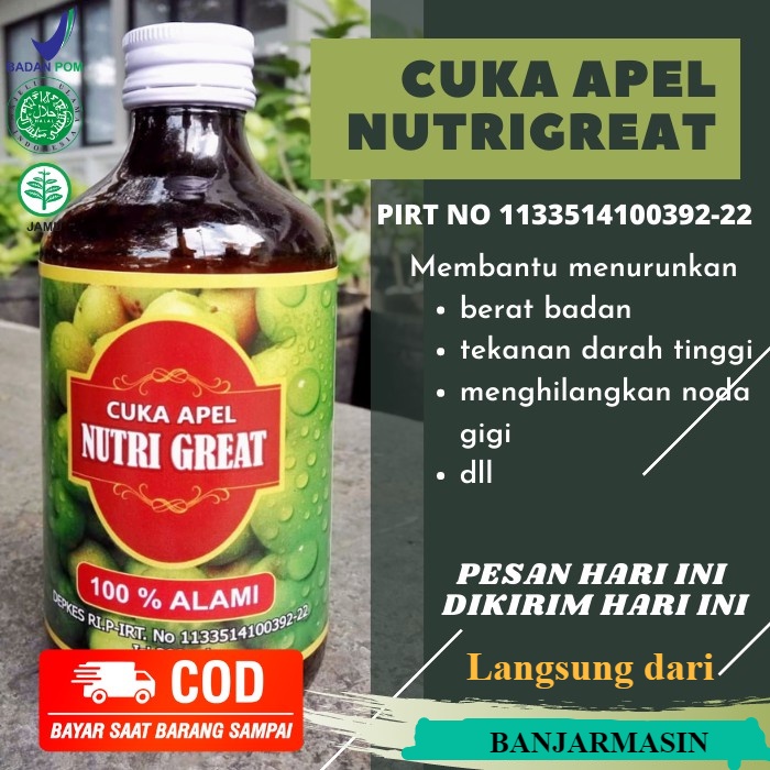 Jual CUKA APEL NUTRI GREAT Cuka Buah Asli Tanpa Pengawet Multi Khasiat ...
