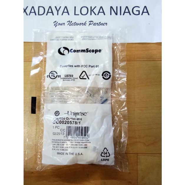 Jual Systimax Modular Jack Cat5 / cat 5 White Original Commscope UNJ500 ...