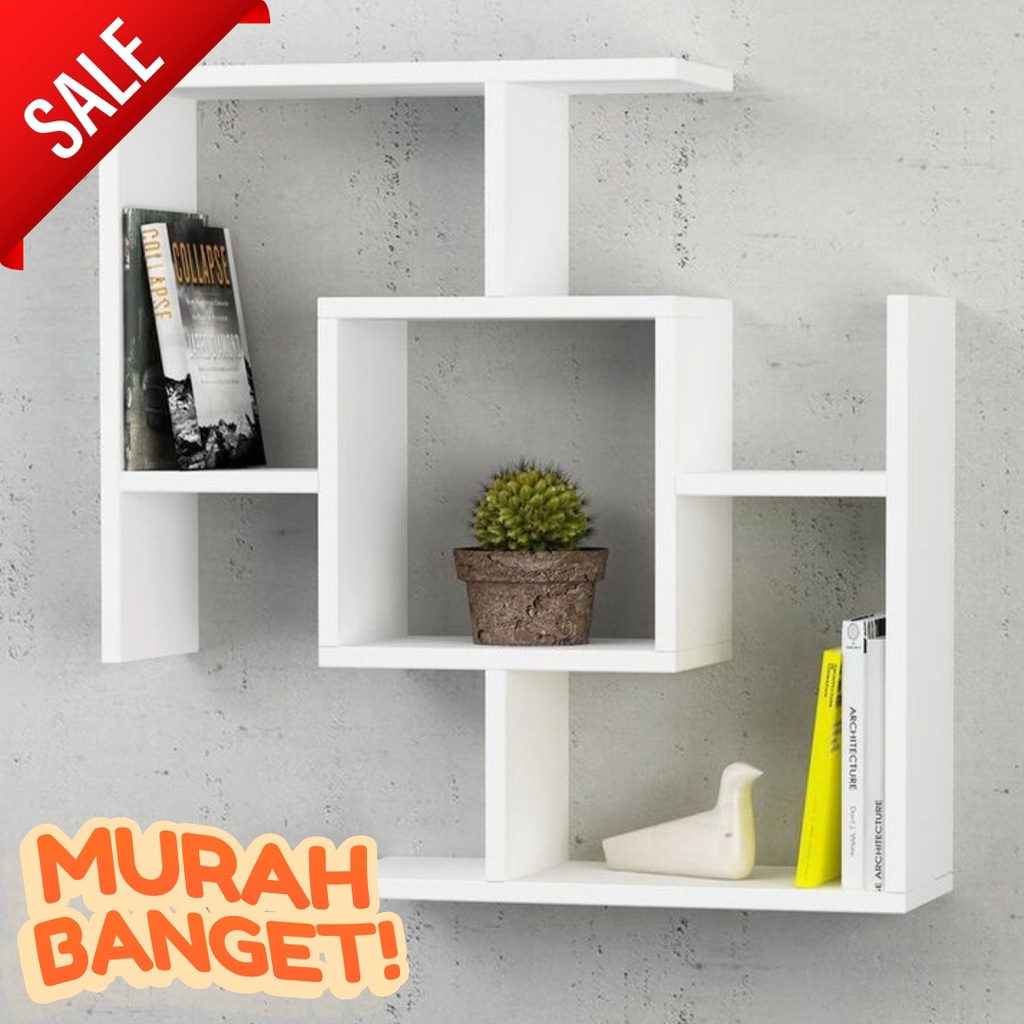 Jual rak buku dinding / rak dinding minimalis/ rak bentuk model KOTAK ...