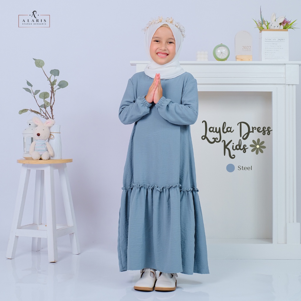 Jual Layla Dress Kids / Gamis anak / Gamis Crinkle Anak / baju muslim ...