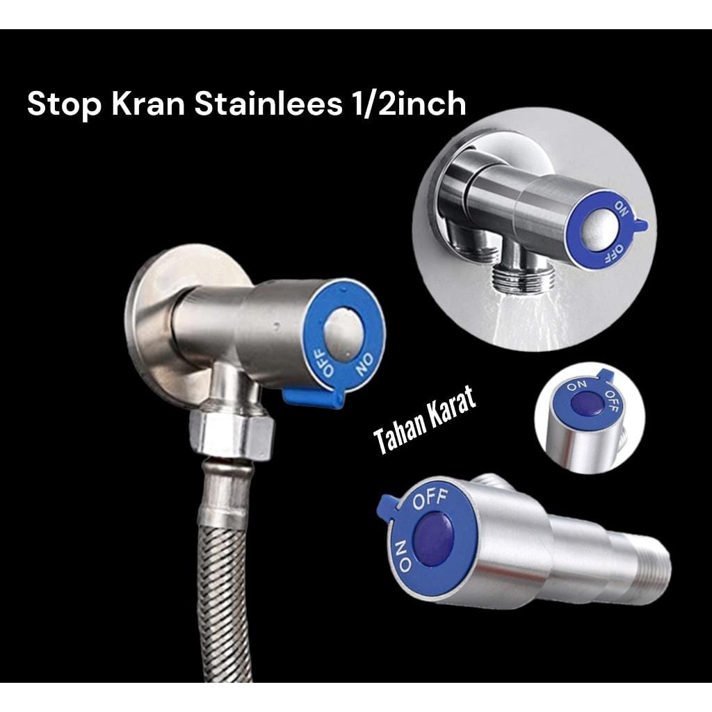 Jual Stop Kran Single Bahan Stainless 1/2 Inch New Model SUS 304 ...