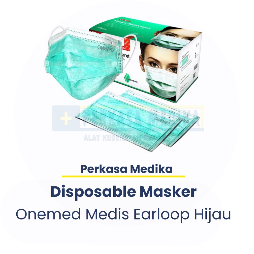 Jual ONEMED Masker Earloop Medis isi 50 pcs Hijau - Biru - Kuning ...